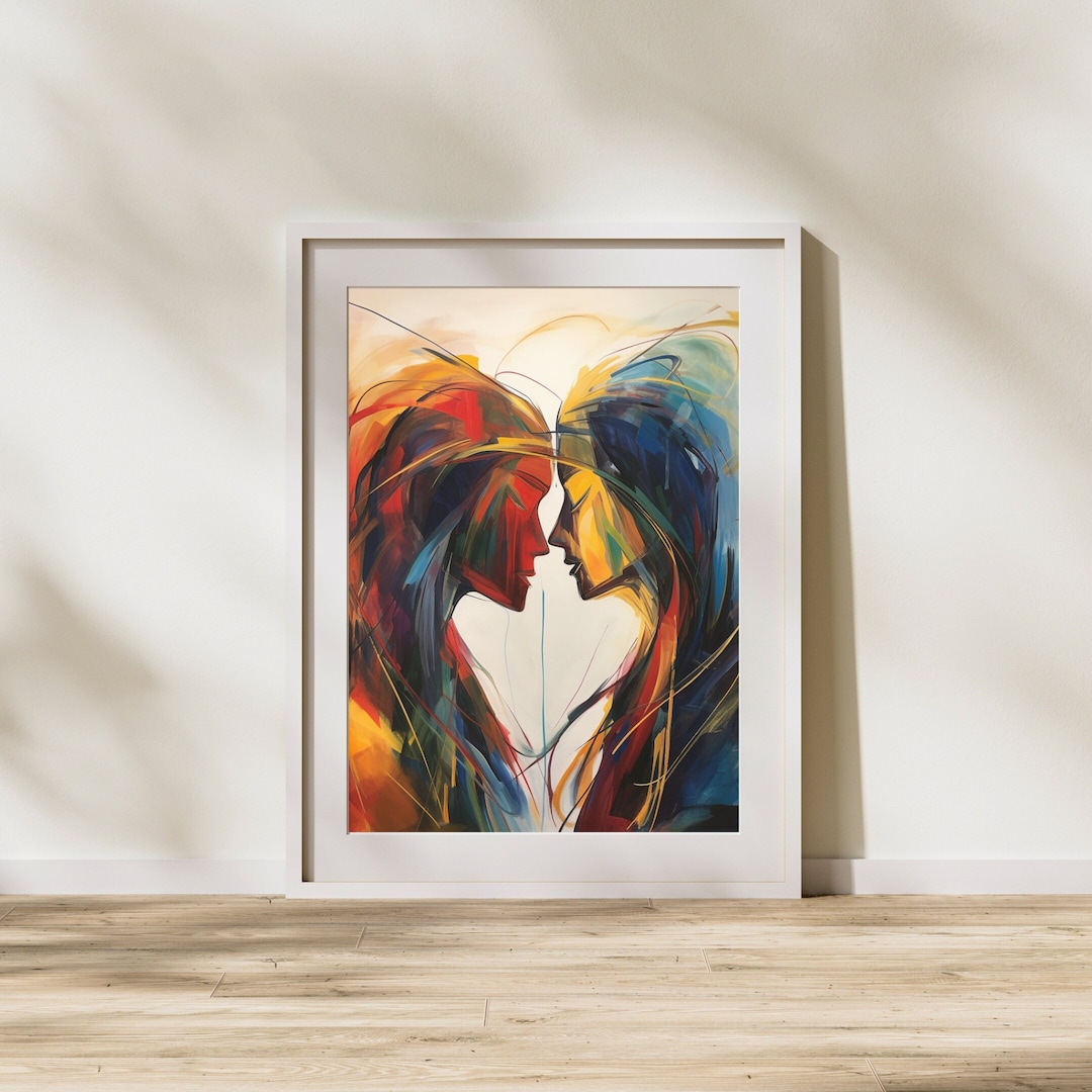 Abstract Human Connection Art Print: Colorful Home Decor (digital ...