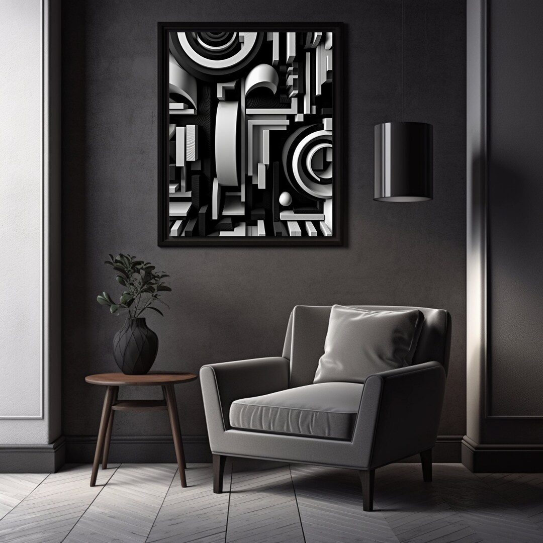 Geometric Wall Poster, 3D Visual Art Abstract Wall Decor, Engaging ...