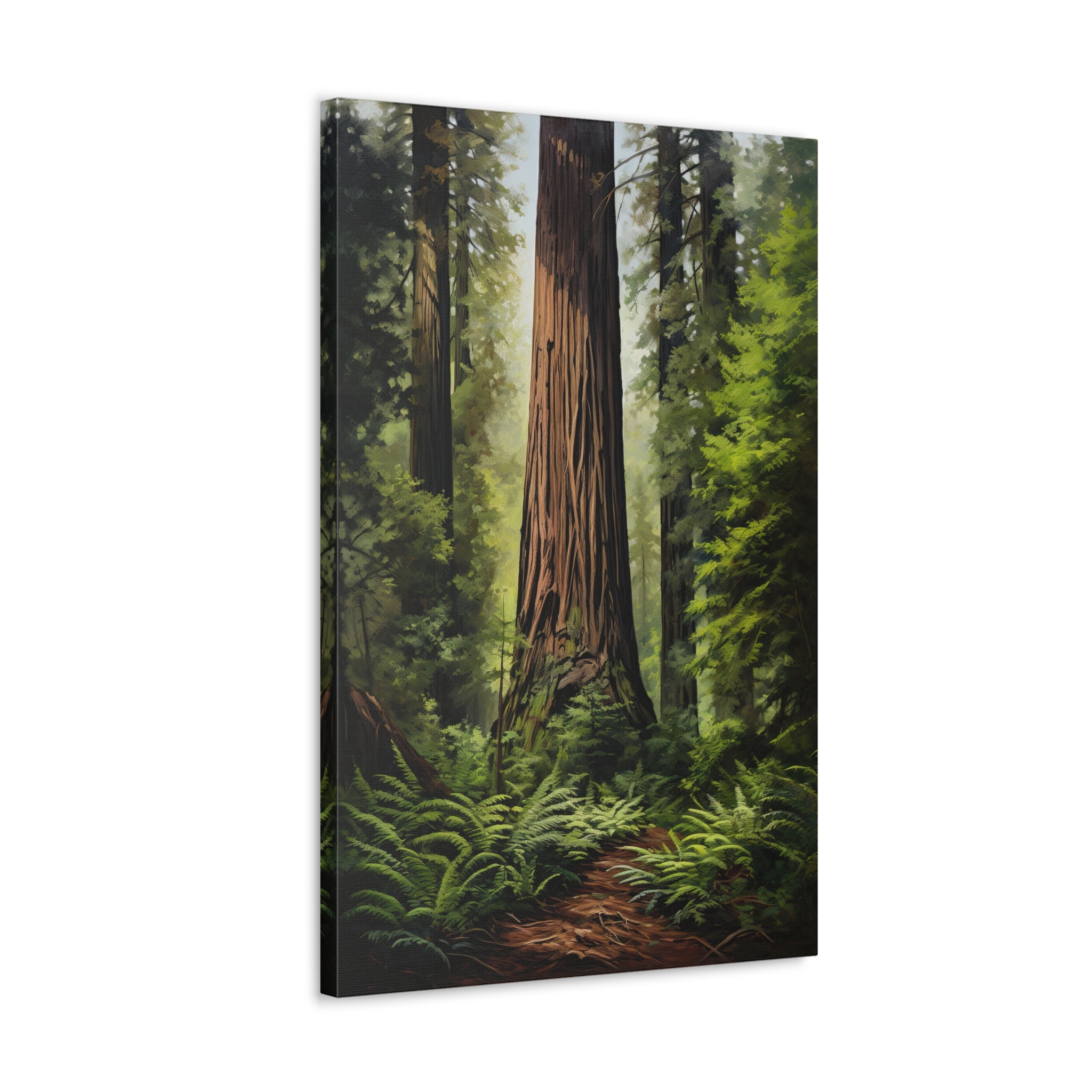 Redwood Forest Oil Painting Canvas Art Majestic Trees - Etsy
