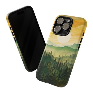 Nature Inspired Forest Phone Case, Mountain Sunset Design, iPhone and ...