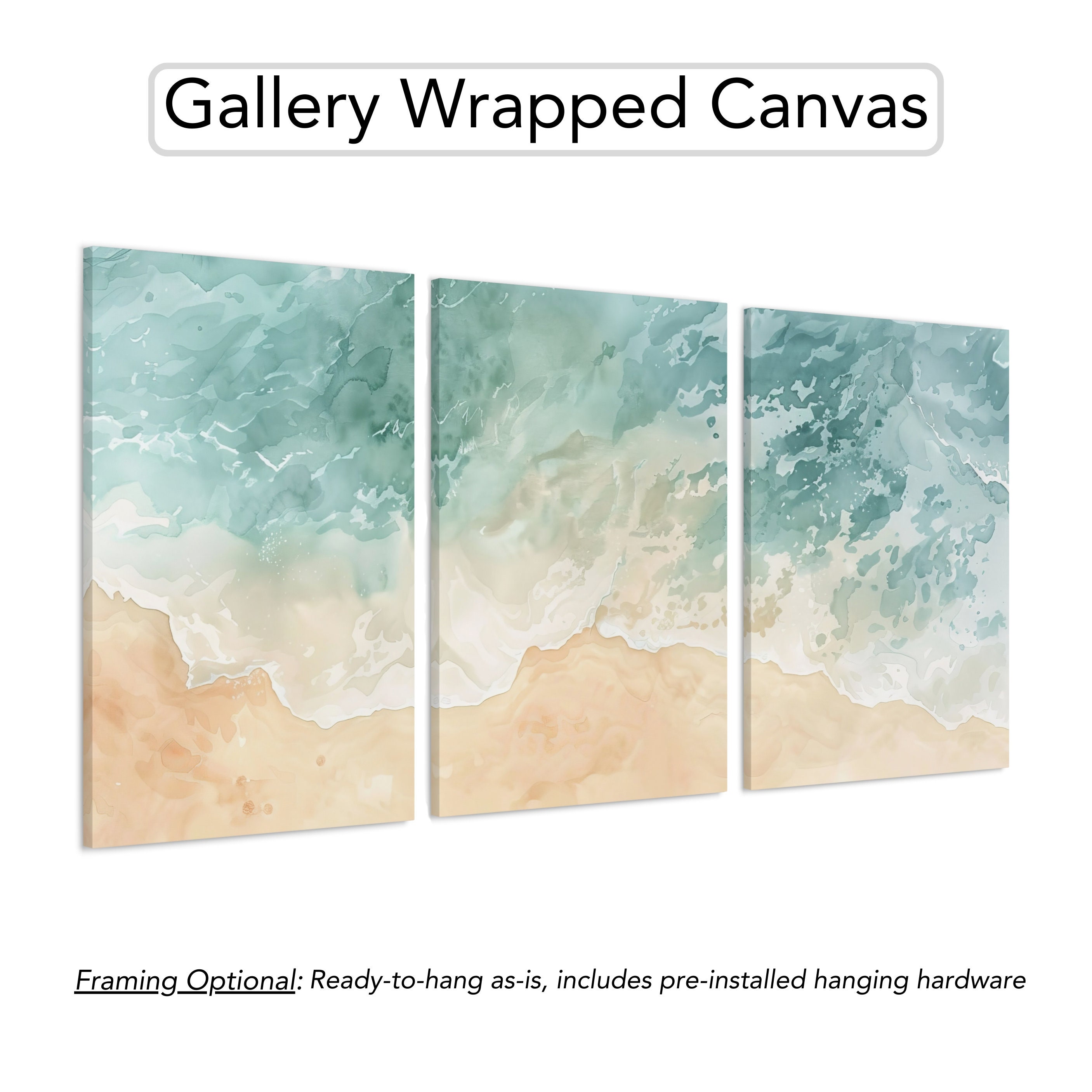 Ocean Waves Canvas Print Triptych: Modern Coastal Wall Art - Etsy