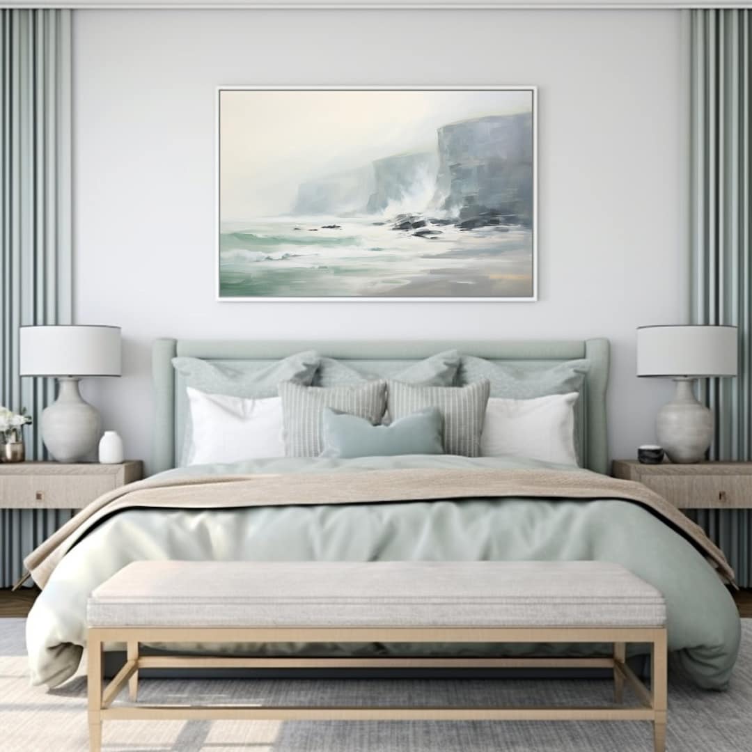 Seafoam Green Seascape Canvas Print: Tranquil Coastal Wall Art - Etsy
