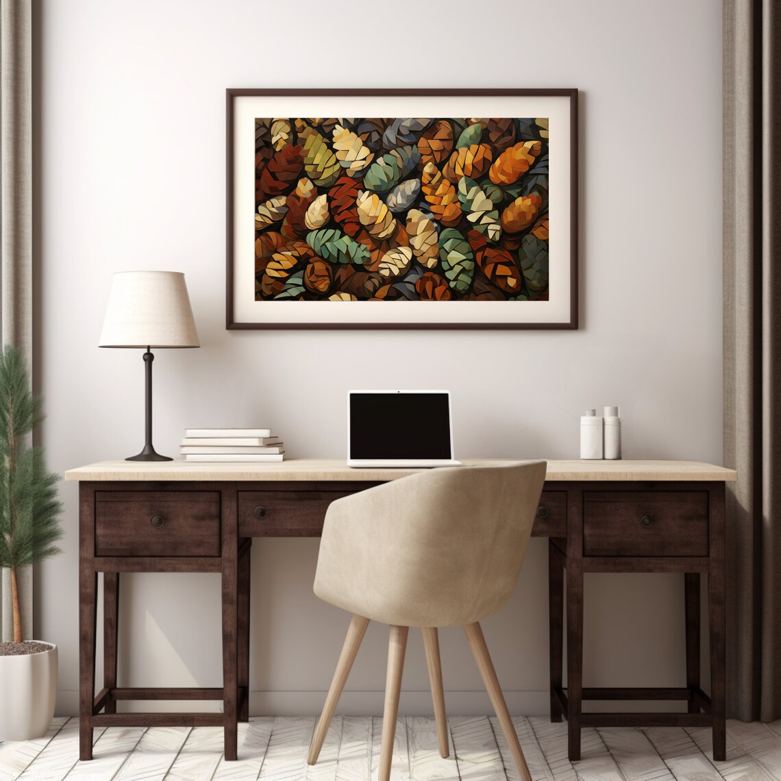 Beautiful Fall Colors Pine Cone Art Printable Wall Art - Etsy