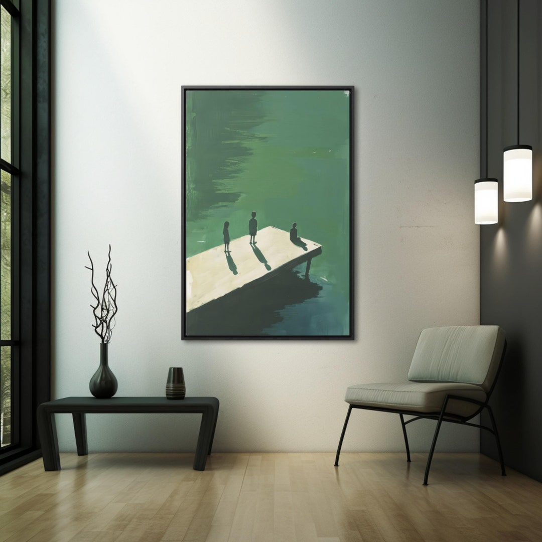 Minimalist Dockside Canvas Art: Serene Waterscape Print - Etsy