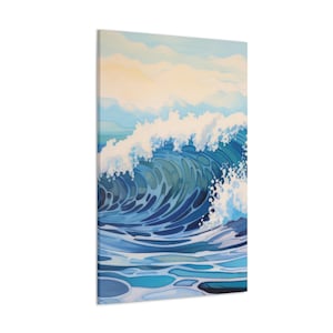 Ocean Wave Triptych: Coastal Chic Canvas Wall Art Set - Etsy