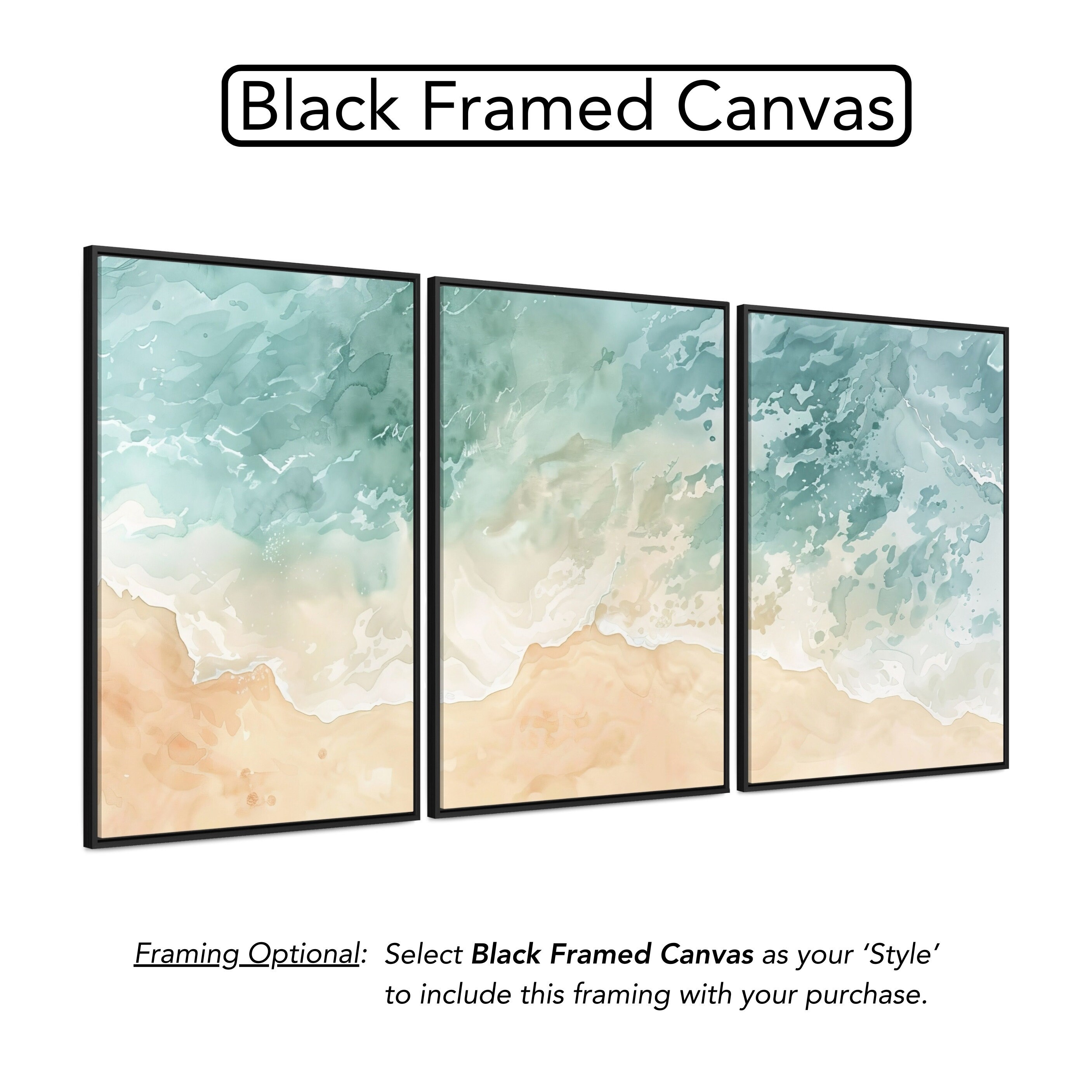 Ocean Waves Canvas Print Triptych: Modern Coastal Wall Art - Etsy