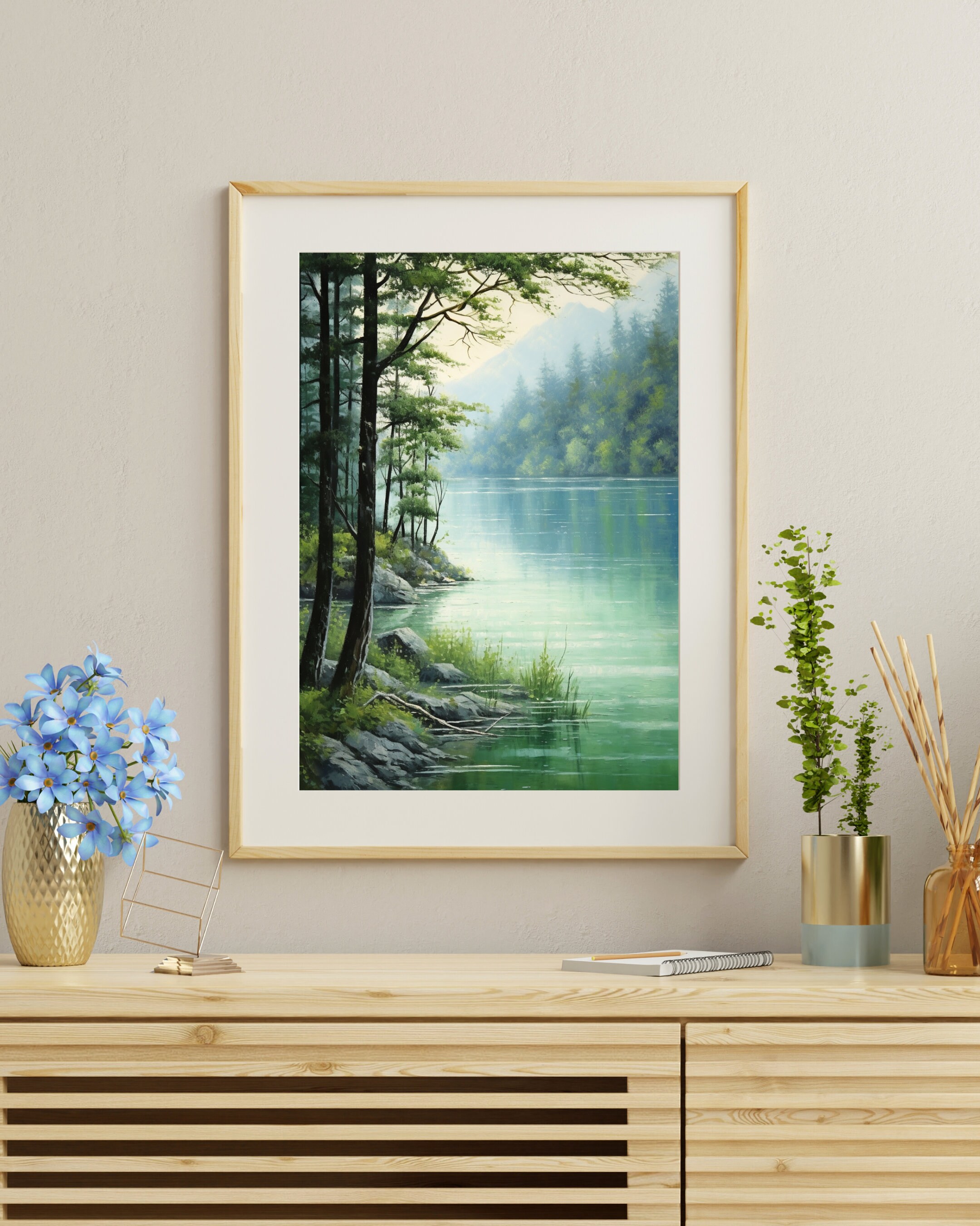Summer Lake Art Print: Peaceful Water Reflection (digital Download) - Etsy