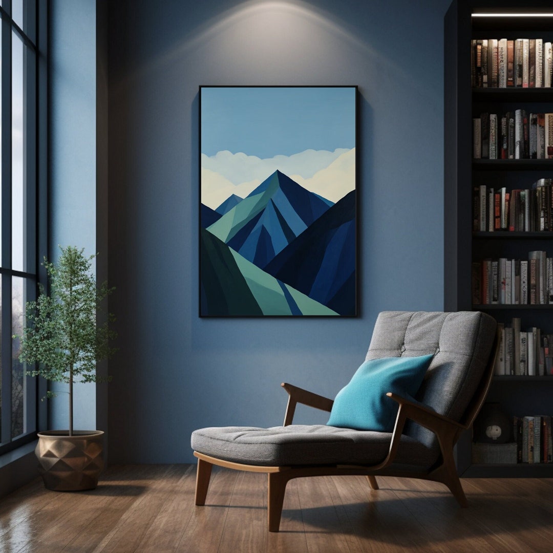 Abstract Mountain Landscape Canvas Print: Modern Minimalist Wall Art - Etsy