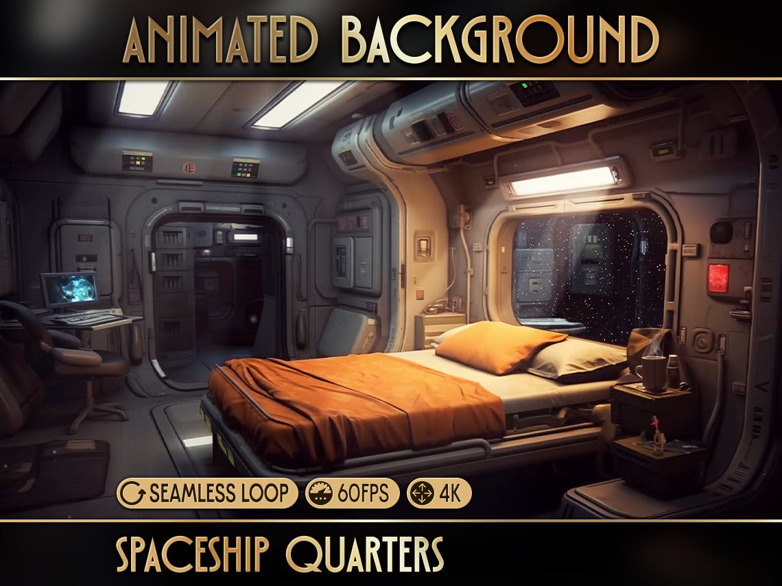 ANIMATED BACKGROUND | Spaceship Quarters | Looped Vtuber Twitch Stream ...