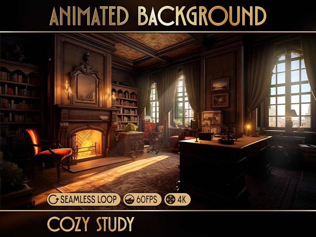 ANIMATED BACKGROUND | Cozy Study | Looped Vtuber Twitch Stream Overlay ...