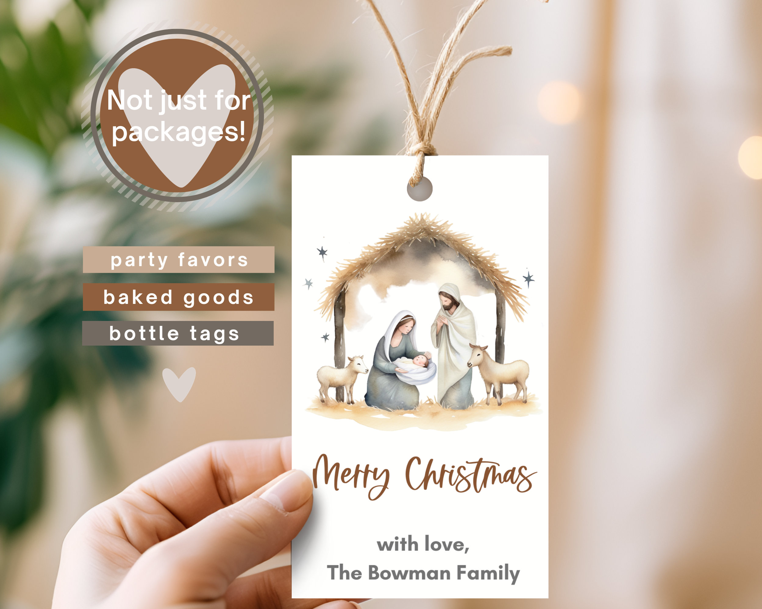 Christmas Gift Tags Printable - Nativity Scene - Merry Christmas ...