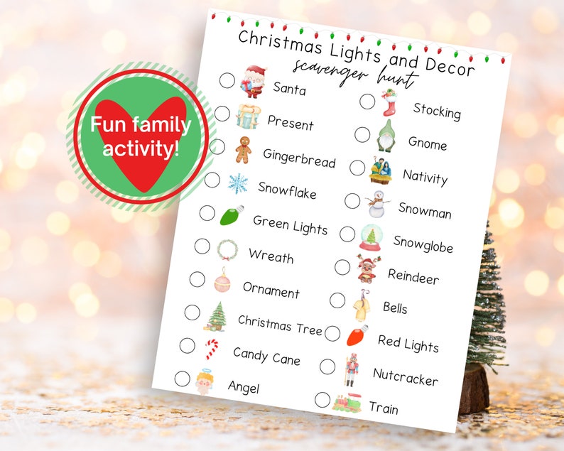 Christmas Scavenger Hunt Printable - Christmas Lights - Outdoor ...