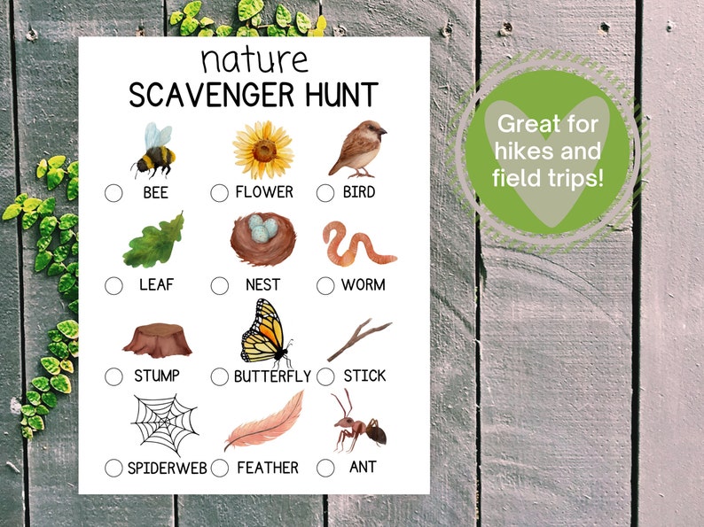 Nature Scavenger Hunt - Printable Games for Kids - Camping Game - Kids ...