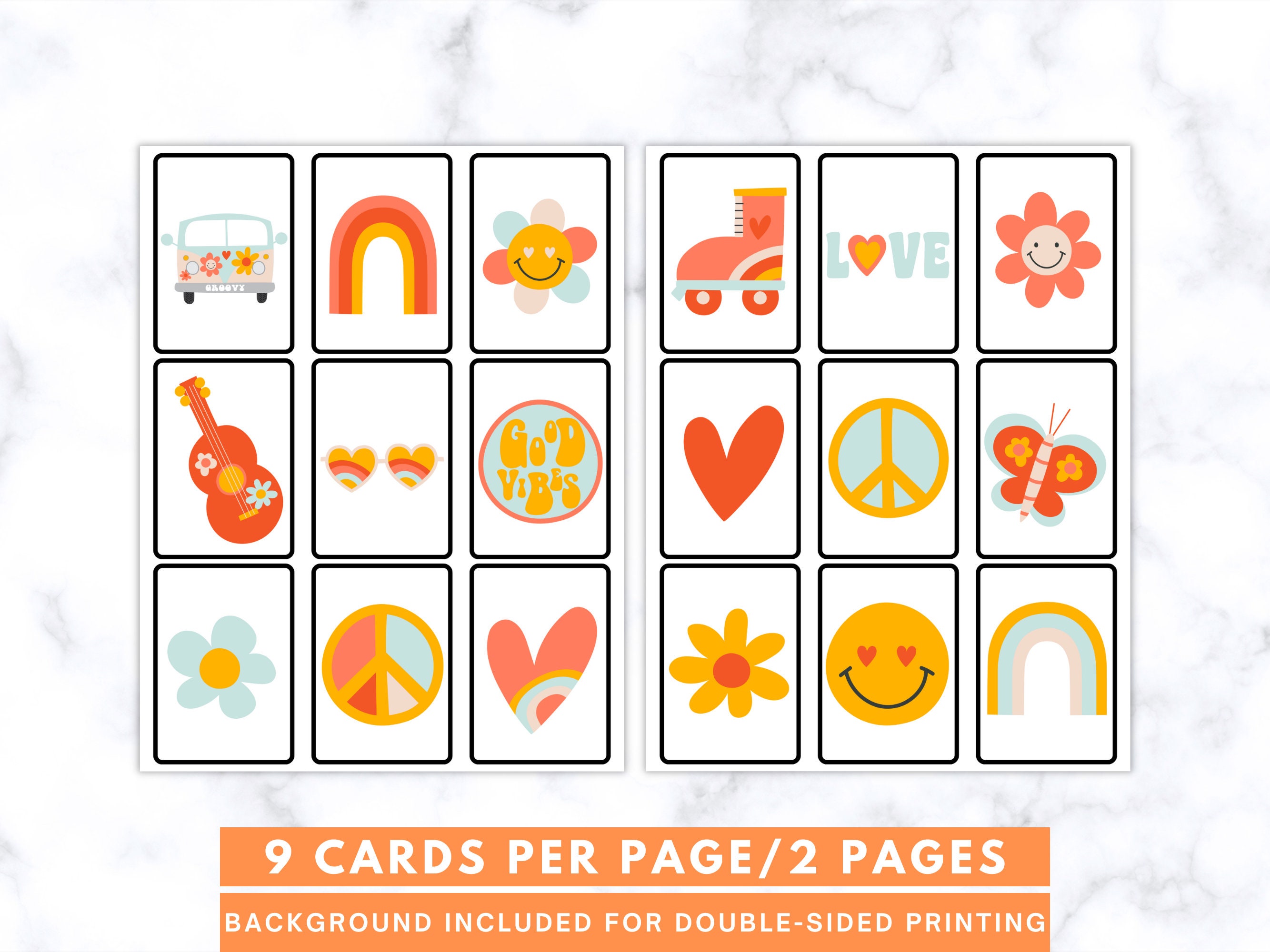 Retro - Printable - Memory Game Cards - Matching Game - Kids Activity ...