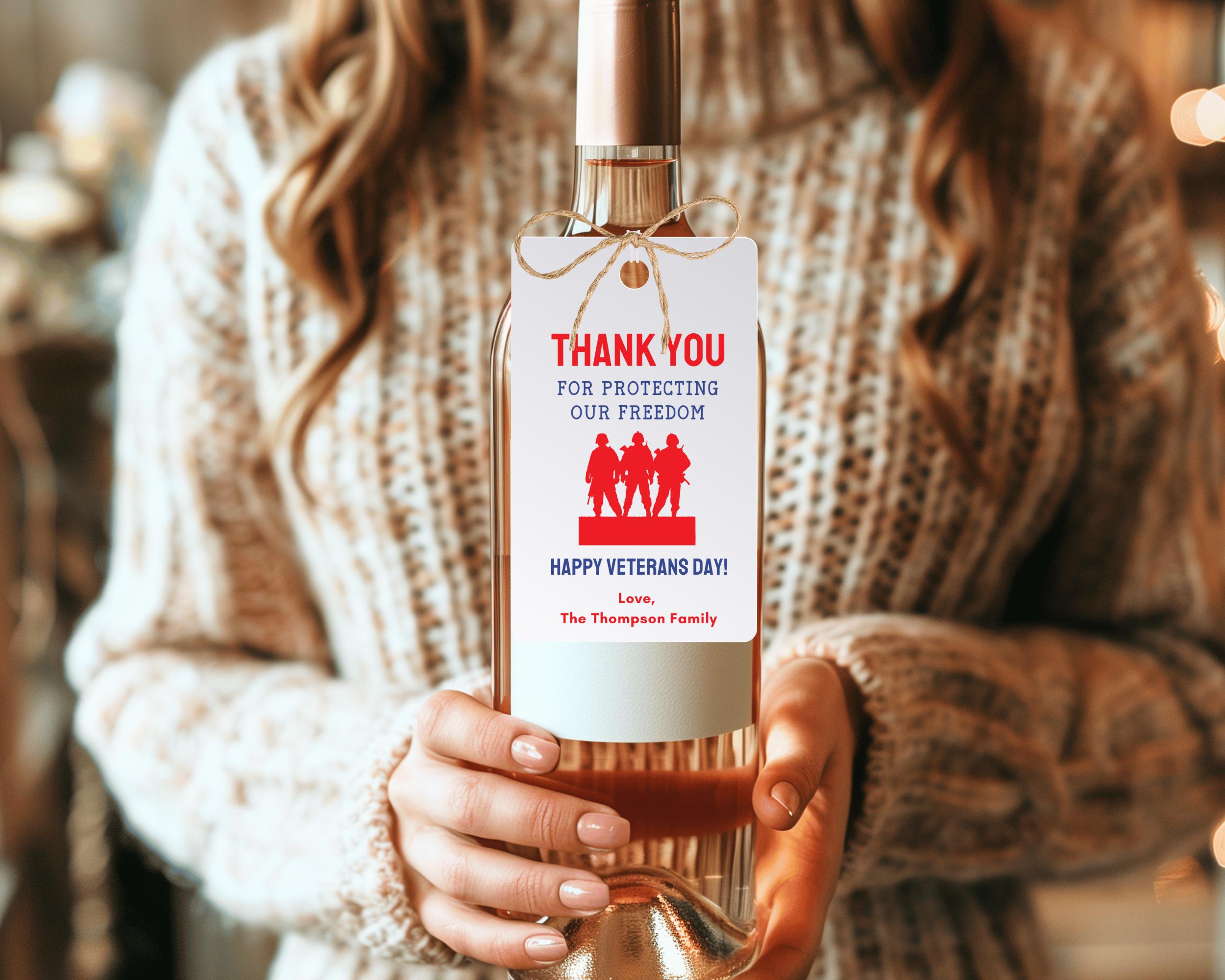 Veterans Day - Printable Gift Tags - Editable - Thank You Gift ...