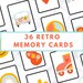 Retro - Printable - Memory Game Cards - Matching Game - Kids Activity ...