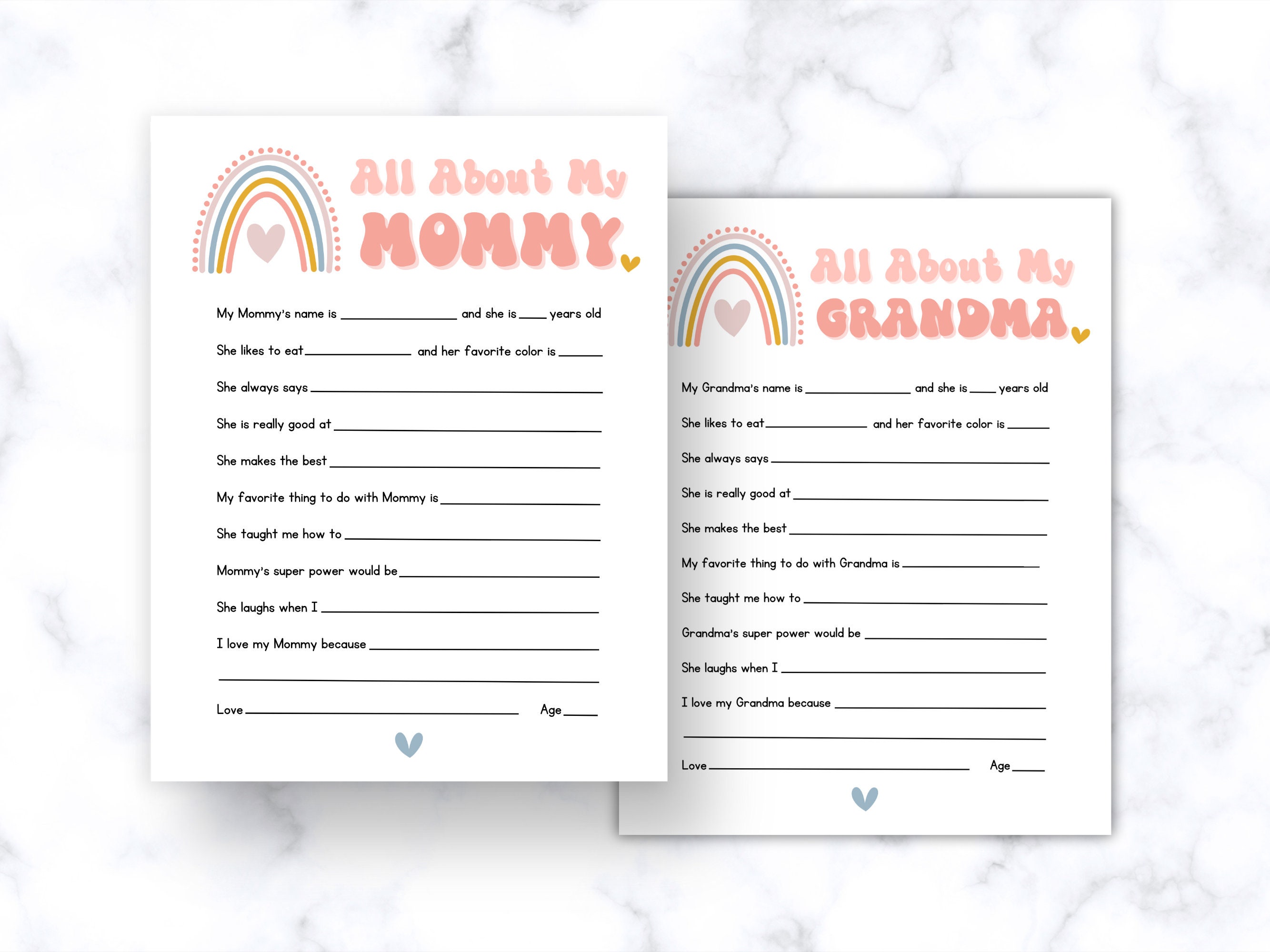 All About My Mom - Grandma Printable - Mothers Day Activity - Last ...
