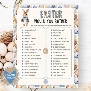 Would You Rather Game - Easter Games Printable - Kids Activity - Easter ...