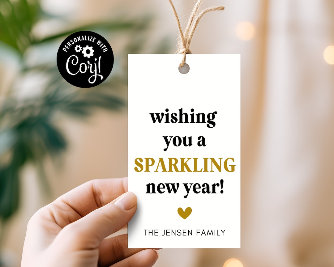 Editable Tags - New Years Eve - Printable Gift Tags - Minimalist ...