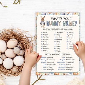 Easter Printable - Bunny Name - Family Gathering - Kids Activity ...