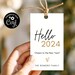 Hello 2024 Editable Gift Tags Printable Gift Tags Minimalist Happy New ...