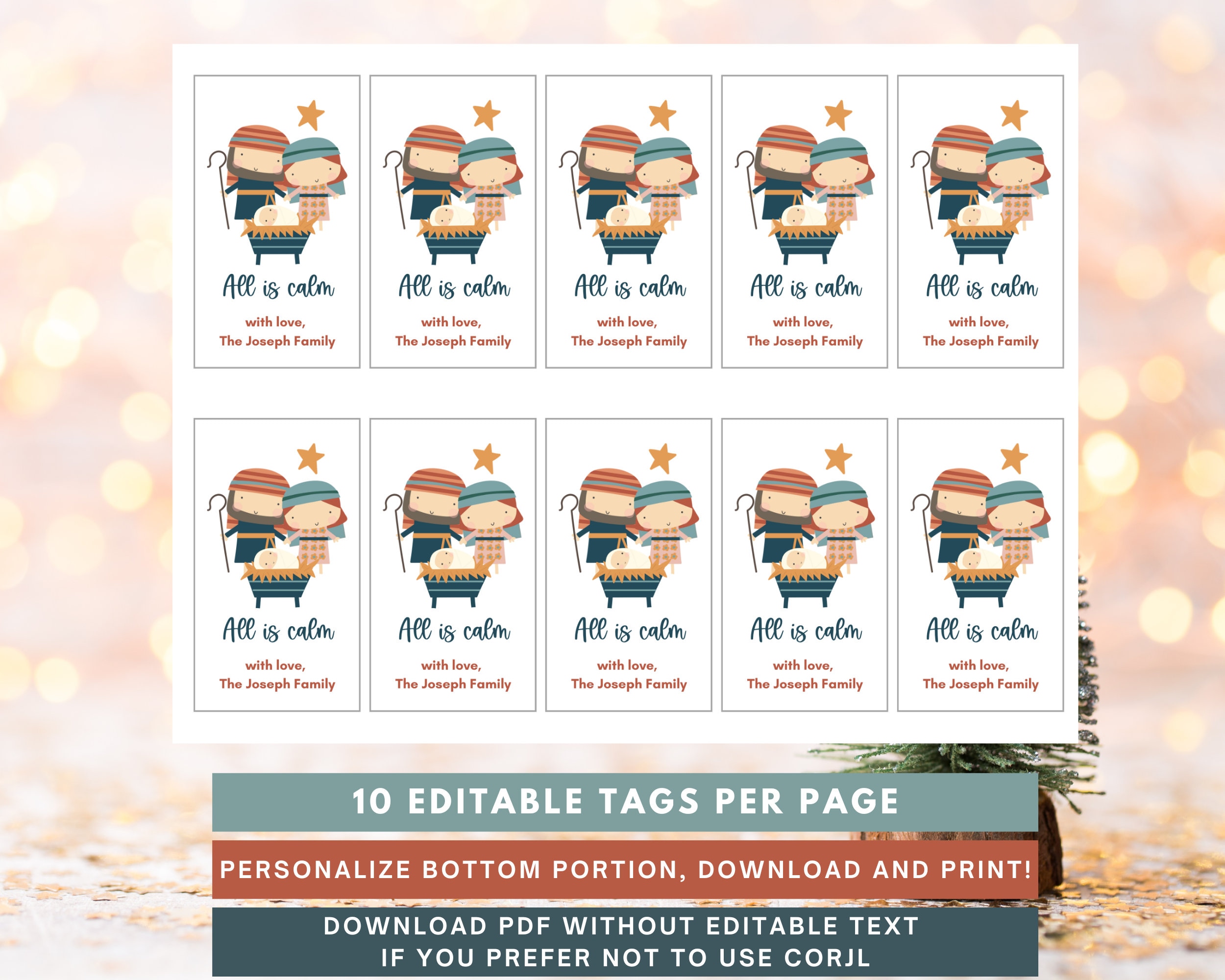 Christmas Gift Tags Printable Nativity Scene Christmas Printable ...