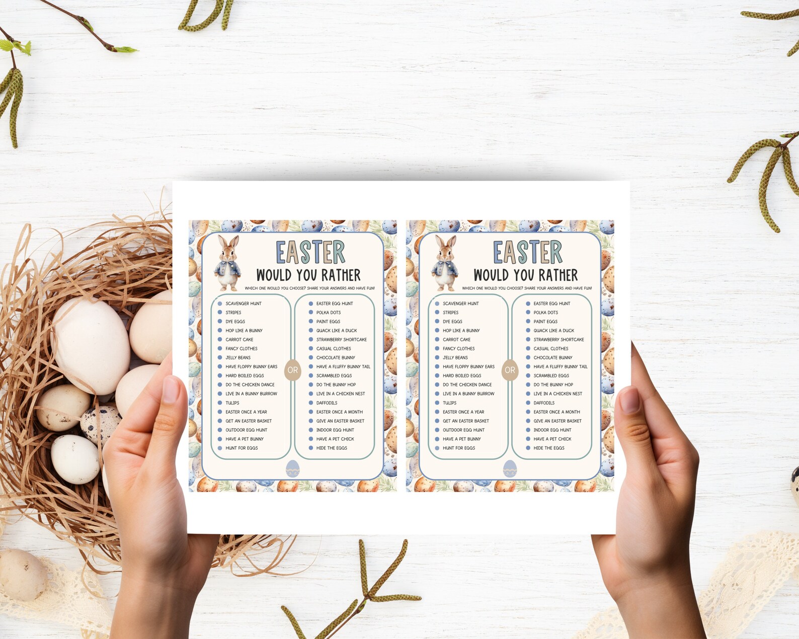 Would You Rather Game - Easter Games Printable - Kids Activity - Easter ...