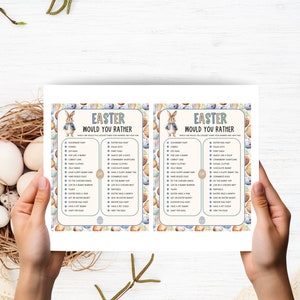 Would You Rather Game - Easter Games Printable - Kids Activity - Easter ...