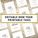 Hello 2024 Editable Gift Tags Printable Gift Tags Minimalist Happy New ...