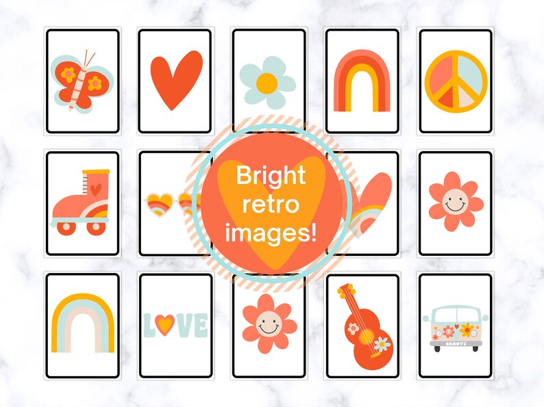 Retro - Printable - Memory Game Cards - Matching Game - Kids Activity ...