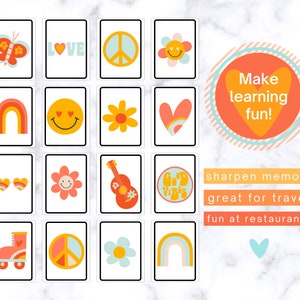 Retro - Printable - Memory Game Cards - Matching Game - Kids Activity ...