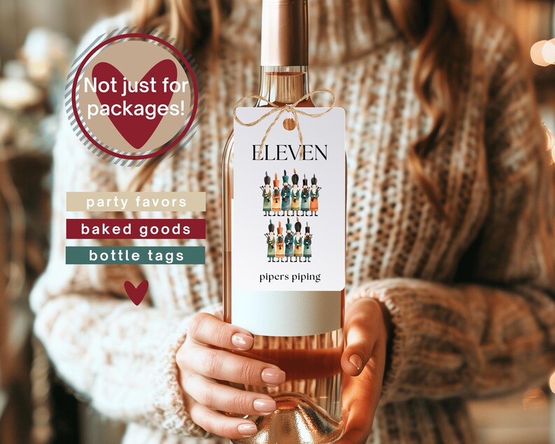 12 Days of Christmas - Printable - Christmas Gift Tags - Secret Santa ...