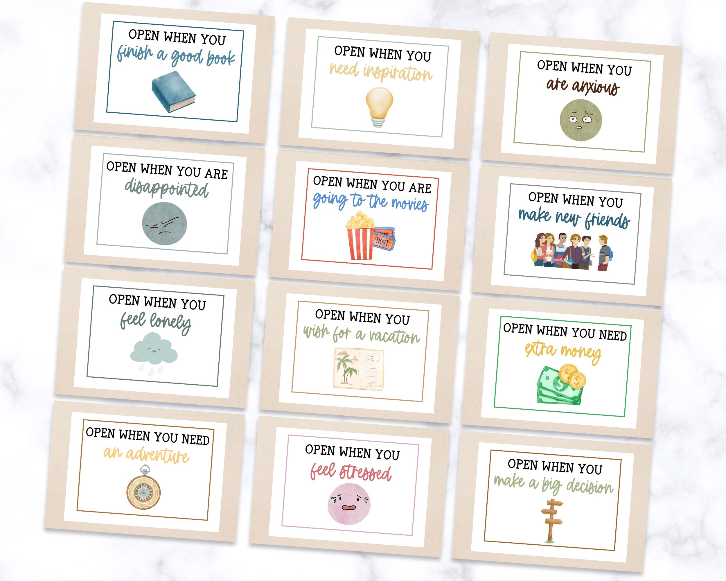 Open When Envelopes - Open When College - Printable Template - College ...