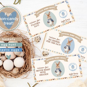 Bunny Bucks - Easter Printable - Watercolor Bunny - Editable - Easter ...
