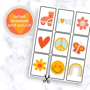 Retro - Printable - Memory Game Cards - Matching Game - Kids Activity ...