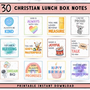 Christian Lunch Box Notes - Affirmation Cards - Back to School ...