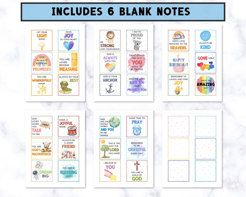 Christian Lunch Box Notes - Affirmation Cards - Back to School ...