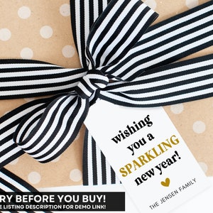 Editable Tags - New Years Eve - Printable Gift Tags - Minimalist ...