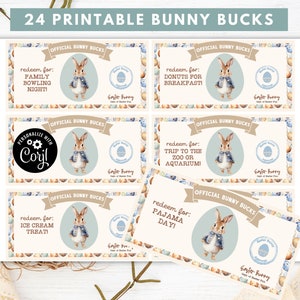 Bunny Bucks - Easter Printable - Watercolor Bunny - Editable - Easter ...