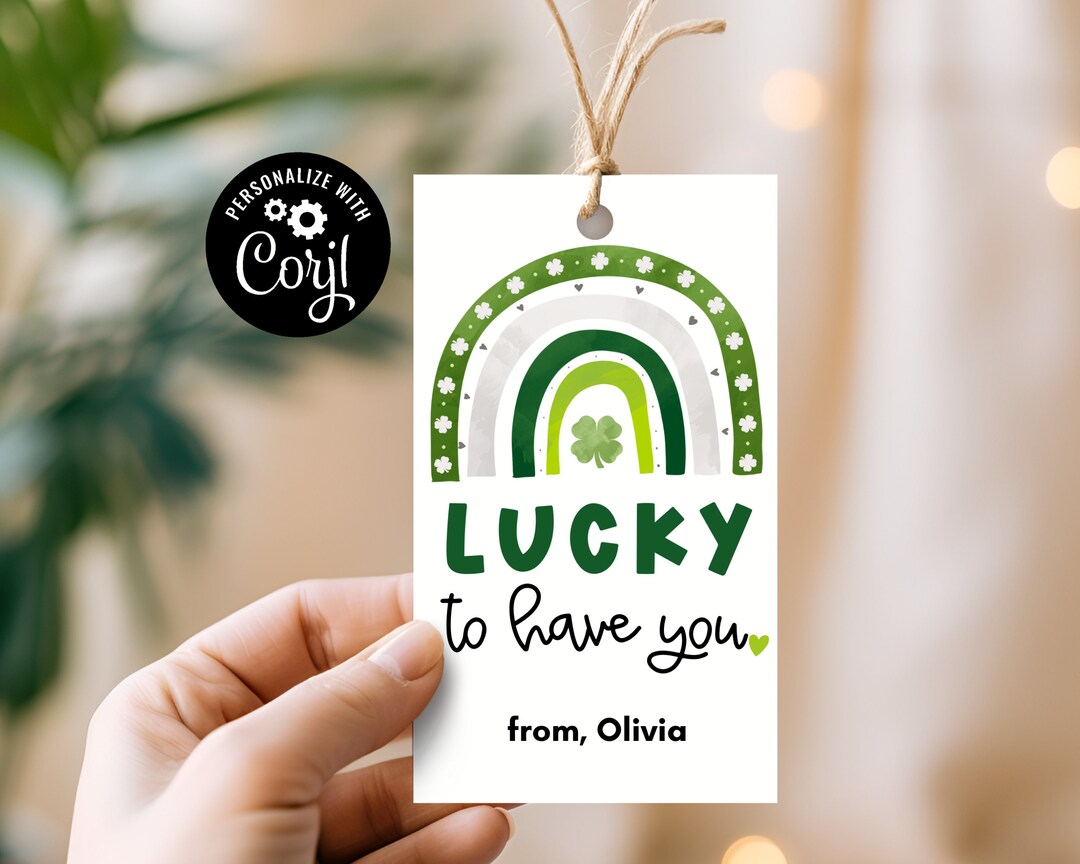 St Patricks Day Printable - Rainbow Tags - Editable - Lucky Tags - St ...