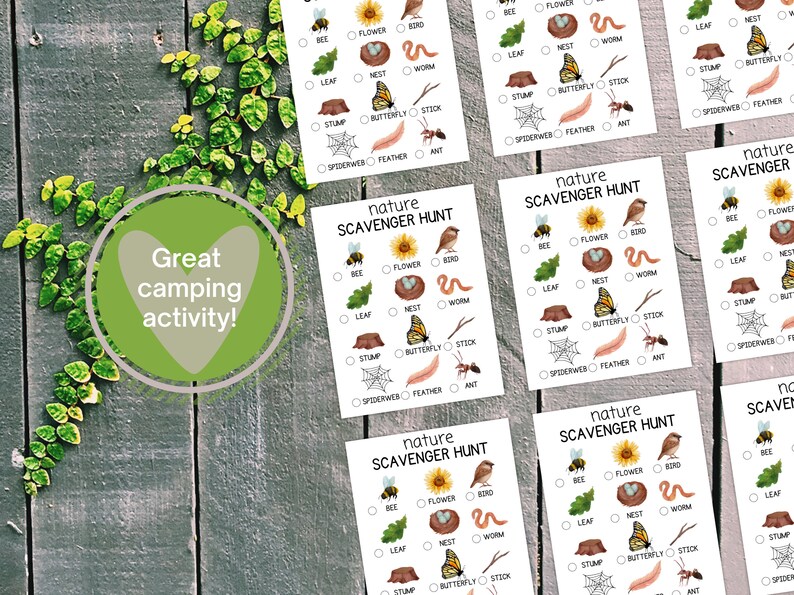 Nature Scavenger Hunt Printable Games for Kids Camping Game Kids ...