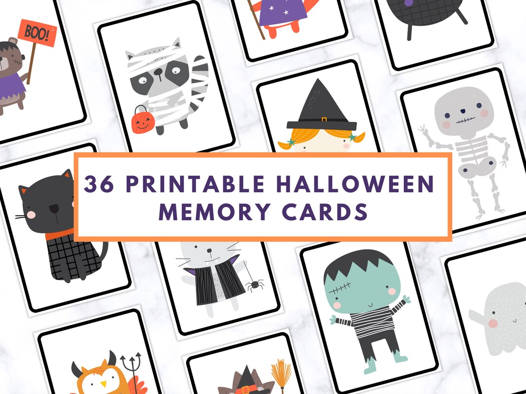Memory Game for Kids - Halloween Printable - Kids Activity - Gift for ...