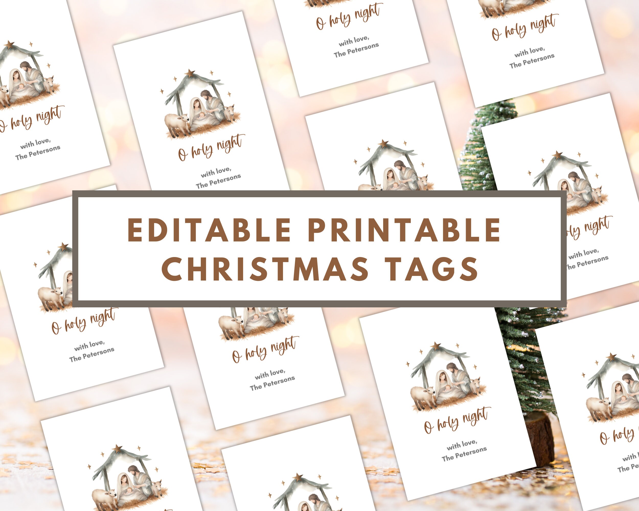 Christmas Gift Tags Printable - Christmas Nativity - O Holy Night ...