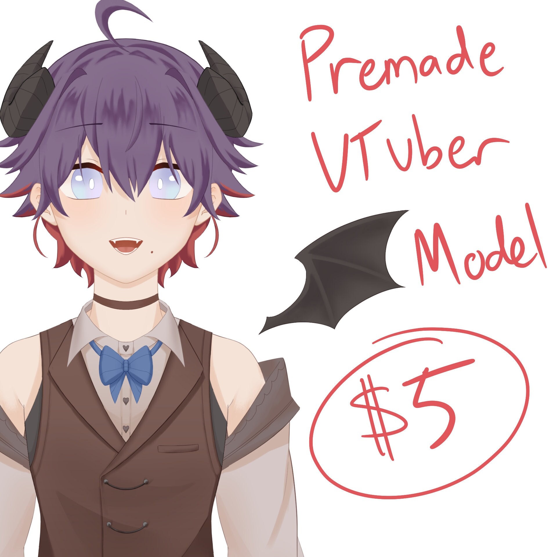 Premade Dragon Boy Vtuber Model / Live2d Rig / Stream Avatar - Etsy