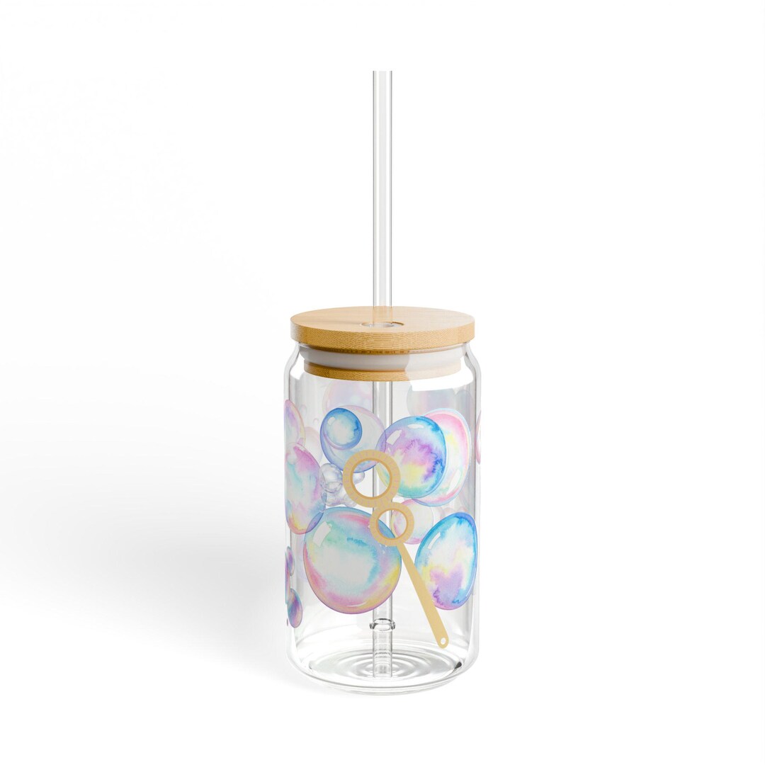 Iridescent Bubbles and Bubble Wand Sipper Glass - Etsy