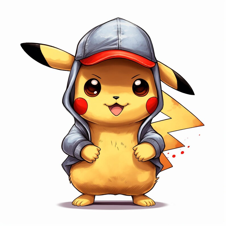 Pikachu With Hat Clipart - PNG - Etsy