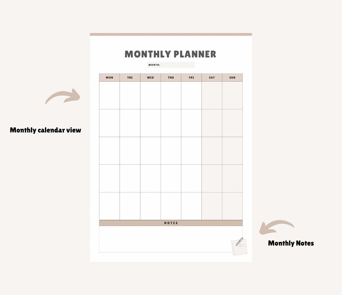 Printable A4 Planner Set | Daily, Weekly, Monthly & Meal Planner ...