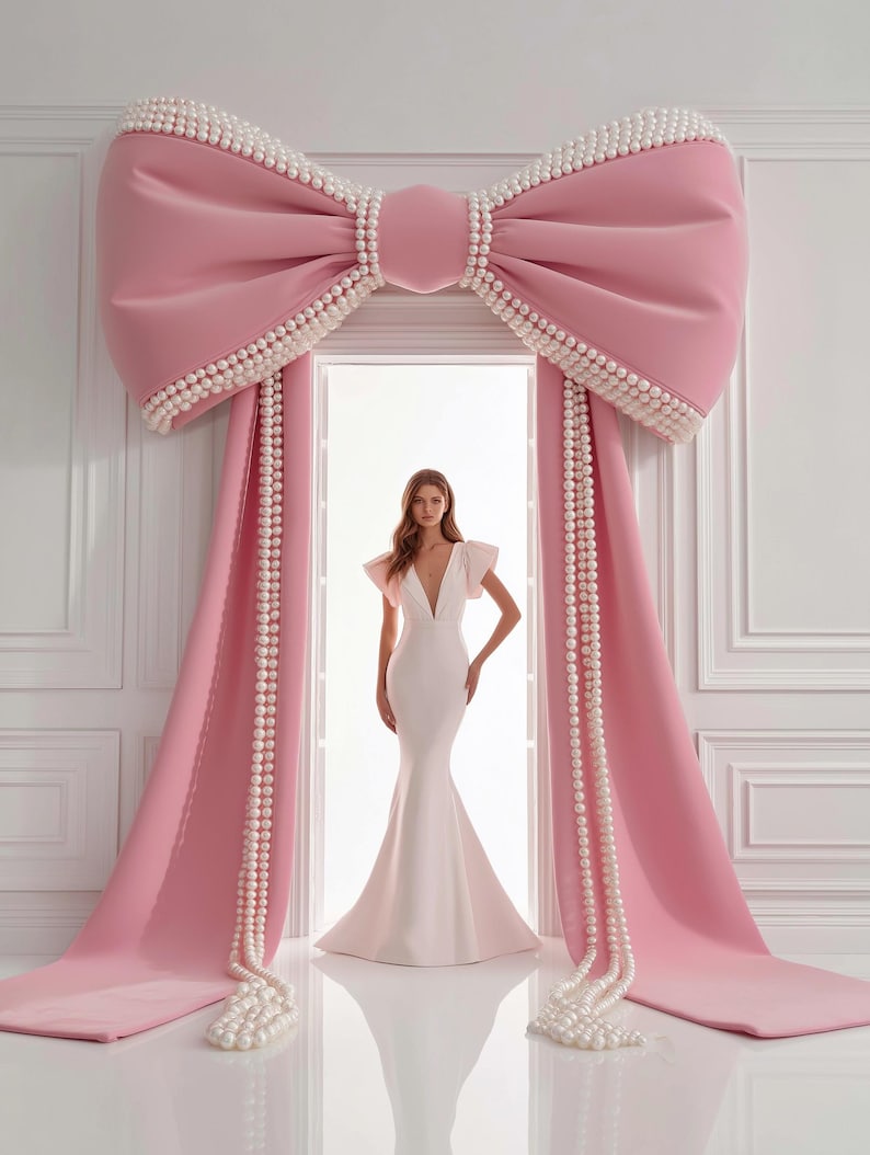 40 Ribboned Pearls Christmas Digital Backdrops Bow & Pearls Maternity ...
