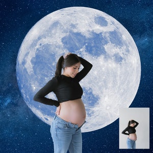 Moon Backdrop Set Digital Backdrops Maternity Backgrounds for ...