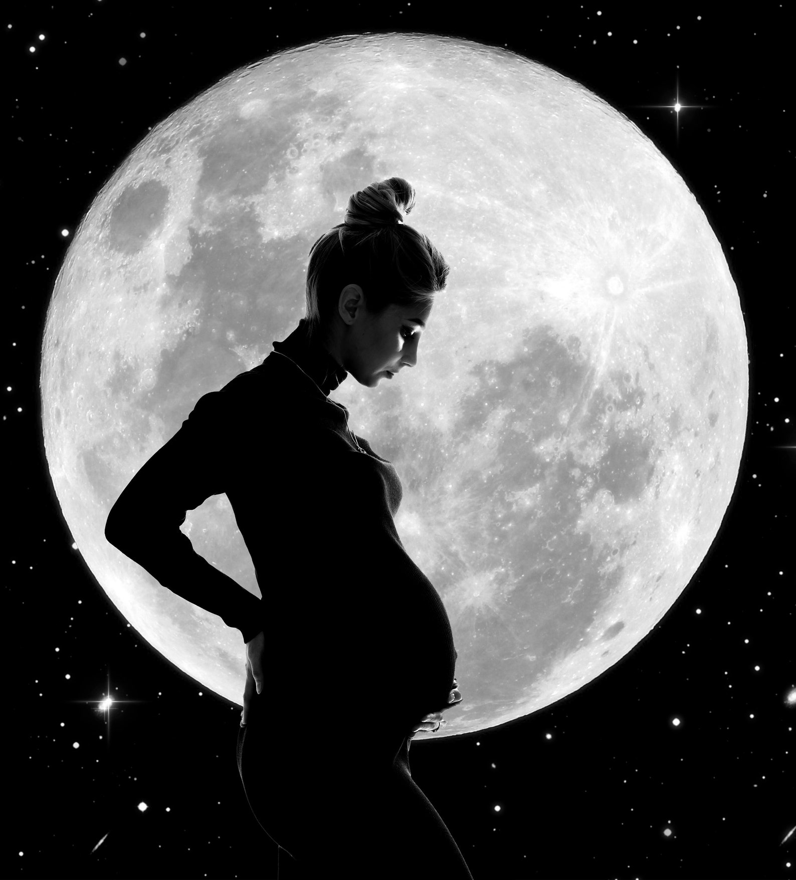 Moon Backdrop Set Digital Backdrops Maternity Backgrounds for ...
